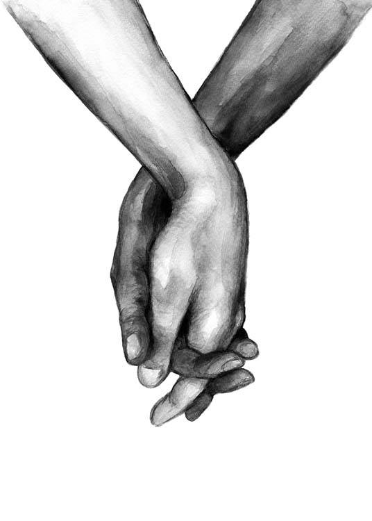 Watercolor Hands No1 Plakat - Holde hender - desenio.no